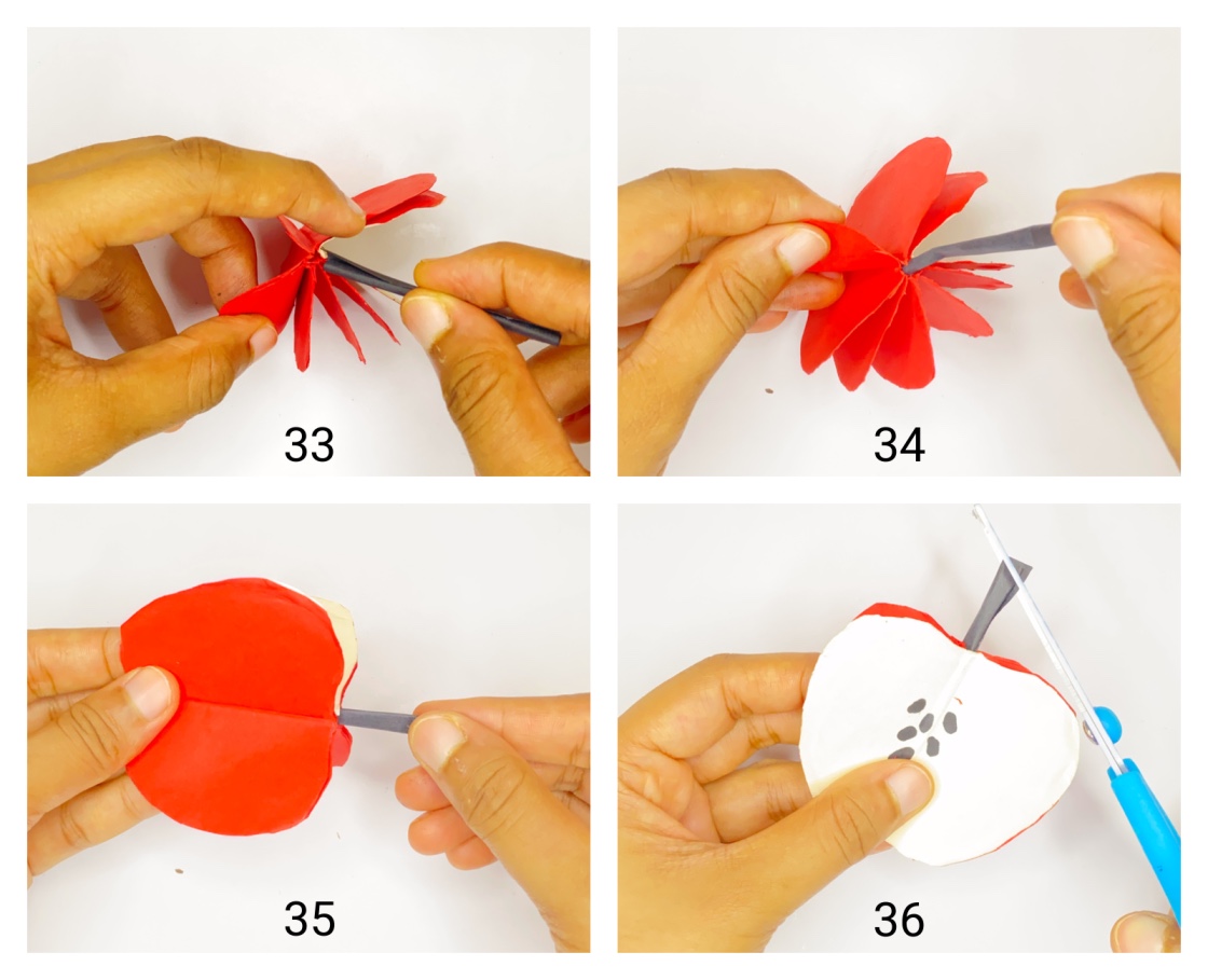 How to make an easy 3D paper apple step-by-step