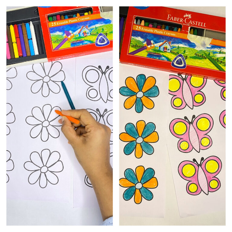 Paper Plate Flower Garden Wreath (with free template) - The Purple Yarn