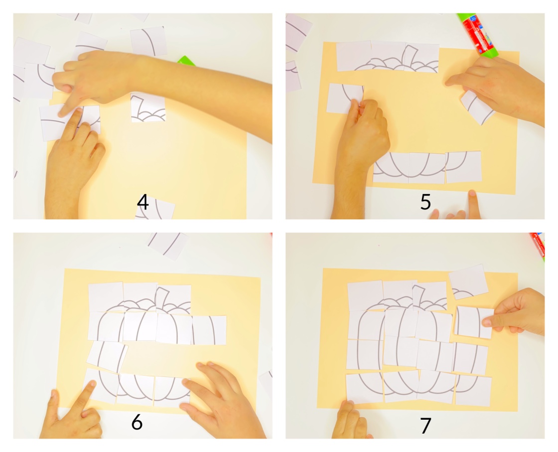 Fall pumpkin puzzle craft idea for kids (with free template) - The ...