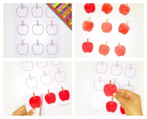 Fall apple picking craft for kids (with free printable template) - The ...