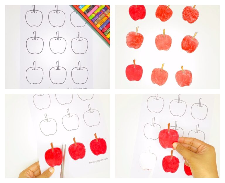 Fall apple picking craft for kids (with free printable template) - The ...