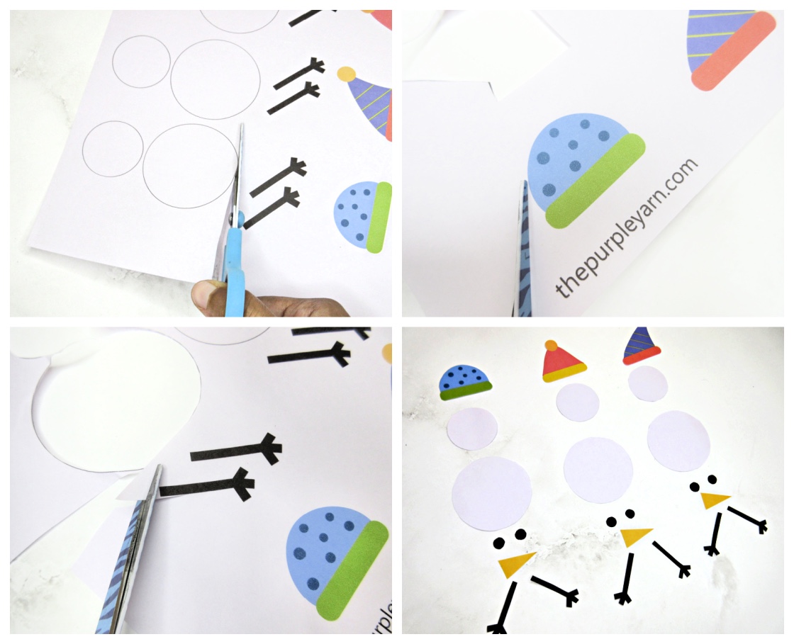 Easy snowman craft with paper and cotton (with free snowman template ...