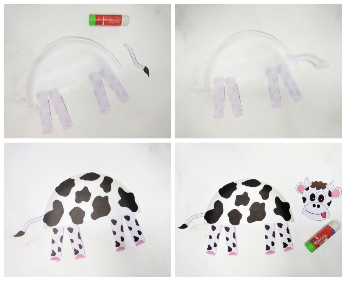 Paper plate cow craft for Preschoolers and kindergarteners - The Purple ...