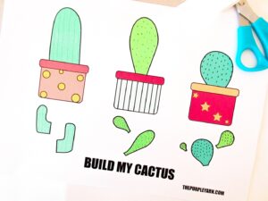 Paper cactus craft for Preschoolers (with free template) - The Purple Yarn