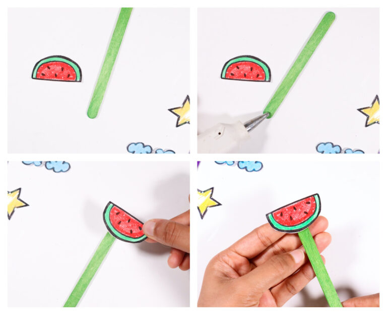 Easy bookmark idea with Popsicle stick for kids(Step-by-step pictures ...