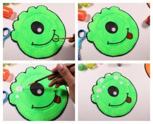 Paper plate monster craft for kids - The Purple Yarn