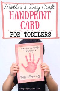 DIY Mother's day handprint card kids Can make - The Purple Yarn