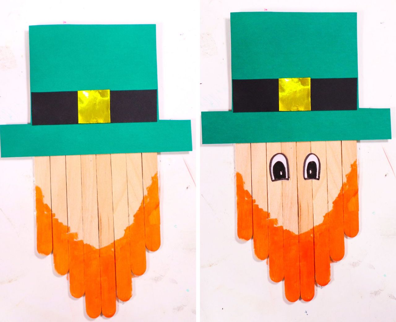 Popsicle Stick Leprechaun Craft for St.Patrick's Day - The Purple Yarn