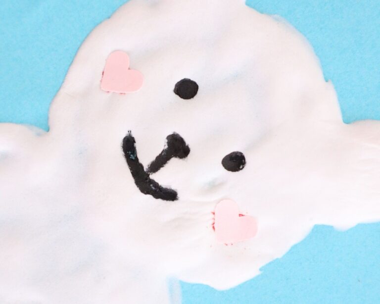 Puffy Paint Polar Bear Craft (Winter Craft for Kids) - The Purple Yarn