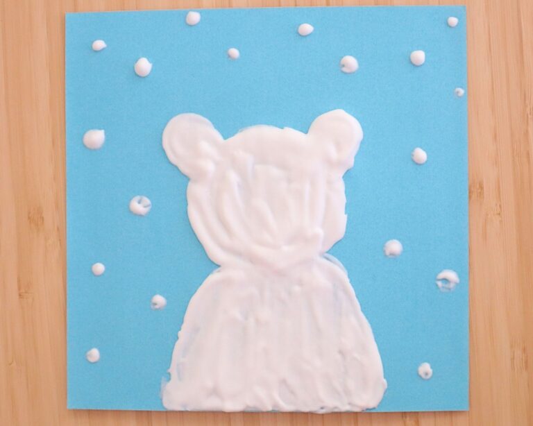 Puffy Paint Polar Bear Craft (Winter Craft for Kids) - The Purple Yarn