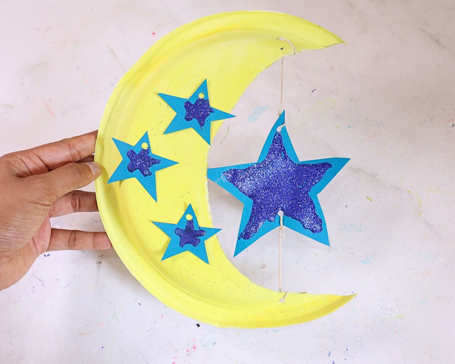 Paper Plate Crescent Moon & Star (Ramadan Craft) - The Purple Yarn