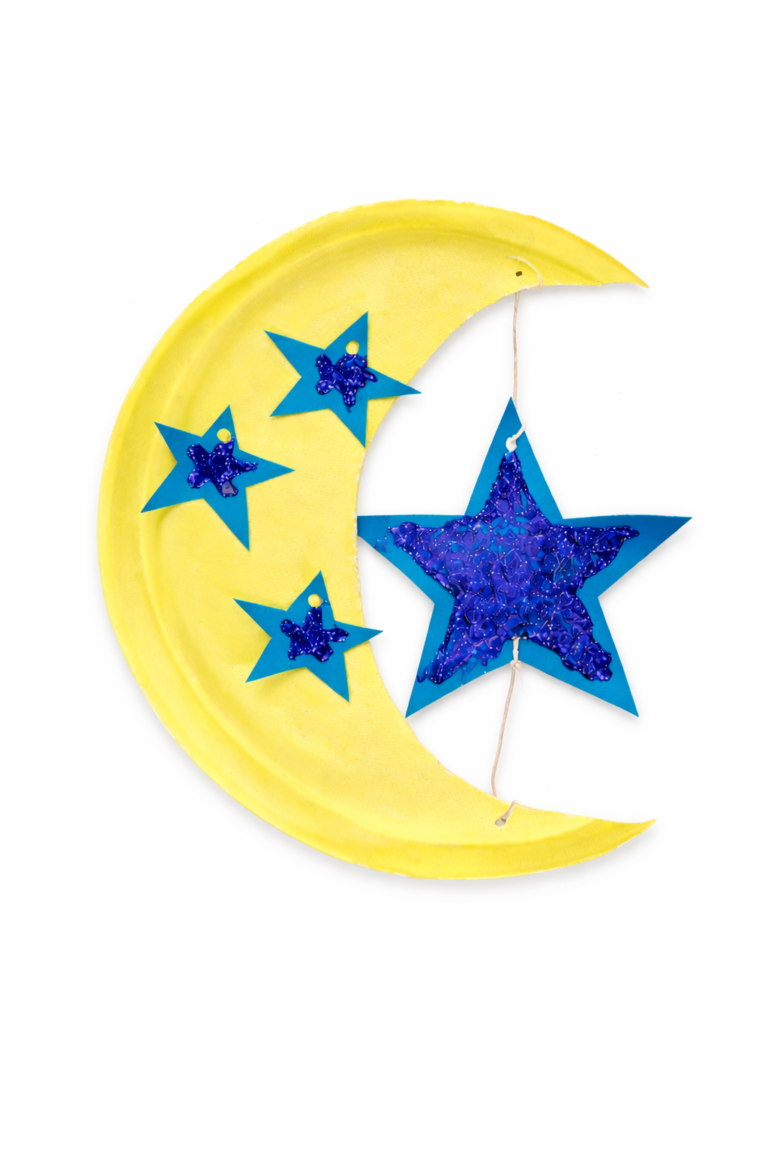Paper Plate Crescent Moon & Star (Ramadan Craft) - The Purple Yarn